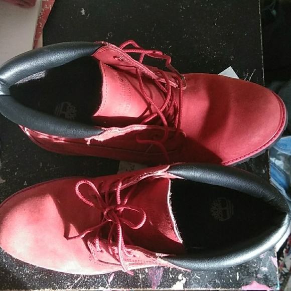 Timberland | Shoes | Red And Black Timberlands | Poshmark